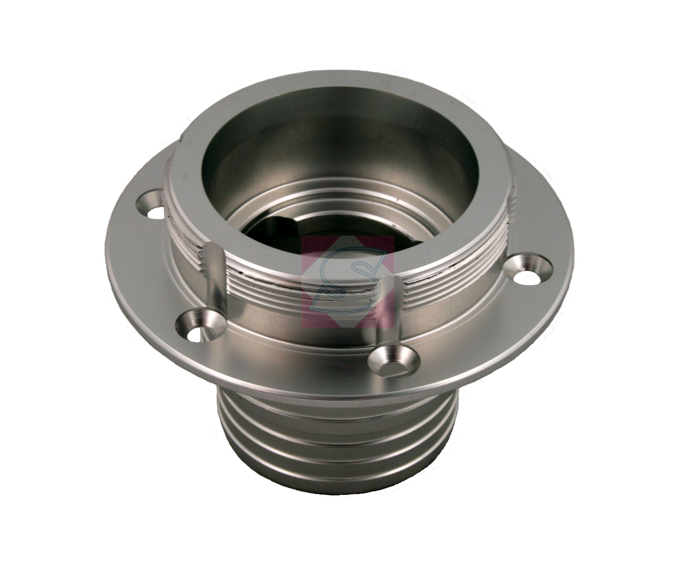 Gewindeflansch mit Schlauchanschluss 2,75" Alu | Screw filler neck with ...